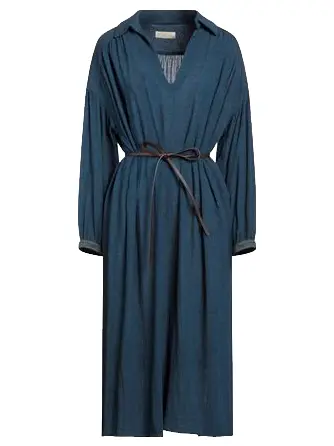 Momoni Midi Trapeze Dress - Blue