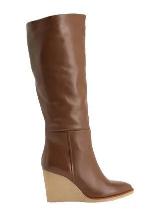 8 BY YOOX Leather Wedge Heel Boots - Brown