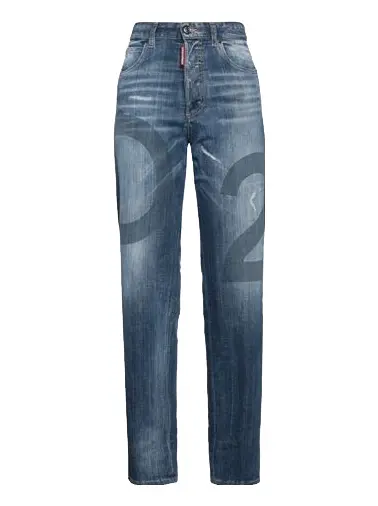 Dsquared2 Jeans In Cotton, Elastane And Cow Leather - Blue