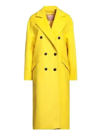 TWINSET Wool-blend Double-breasted Coat - Yellow