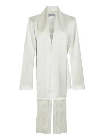 Gabriela Hearst Single-breasted Blazer With Fringes - White