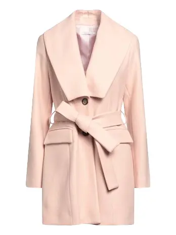 BIANCOGHIACCIO Felted Belted Coat - Pink