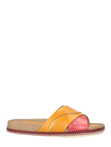 Rodo Leather Slide Sandals - Mandarin