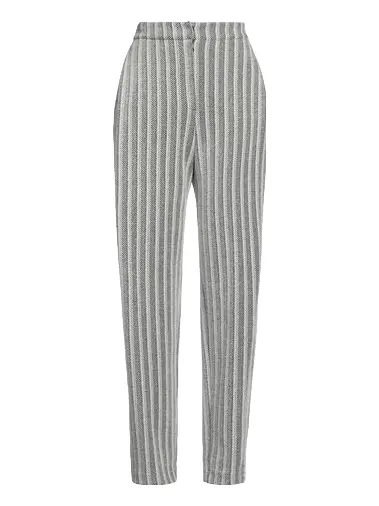 Emporio Armani Striped Tweed Trousers - White