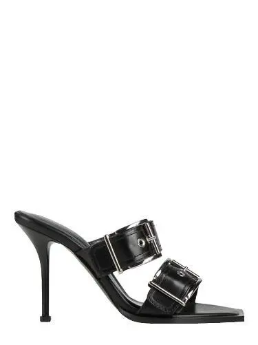 Alexander McQueen Leather Buckle Sandals - Black