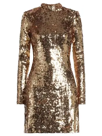 Elisabetta Franchi Mini Sequined Dress - Gold