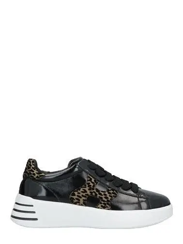 Hogan Leather Flatform Sneakers - Black