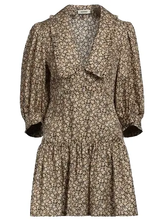 Sandro Mini Silk Dress - Beige