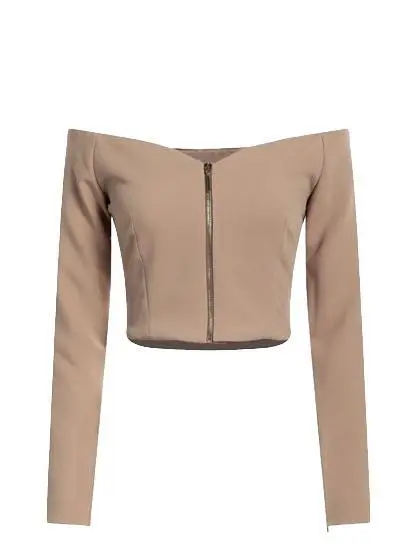 SIMONA CORSELLINI Crepe Crop Top - Beige
