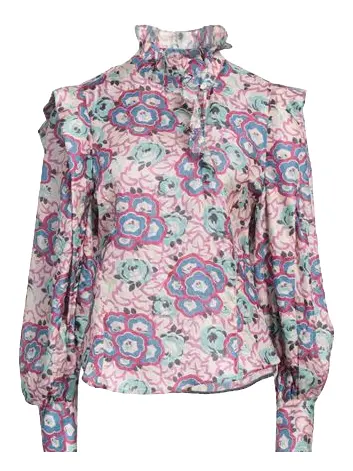 Isabel Marant Floral Print Silk Top - Beige