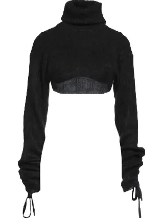 ANDREĀDAMO Turtleneck Knit Top - Black