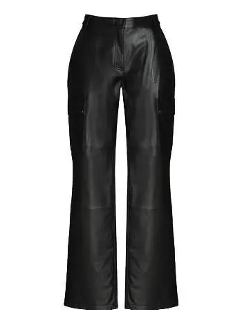 8 BY YOOX Leather Cargo Pants - Black
