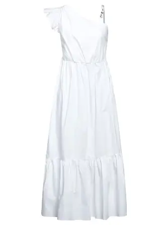 Pinko Midi Flared Poplin Dress - White