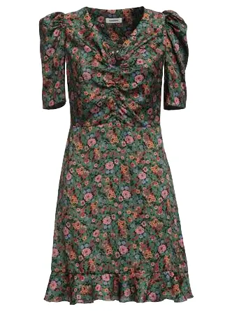 Sandro Mini Dress With Floral Design - Green