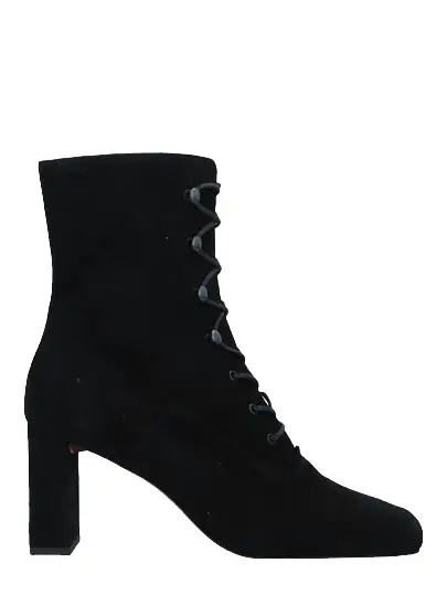 By Far Leather Lace-up Ankle Boots - Black