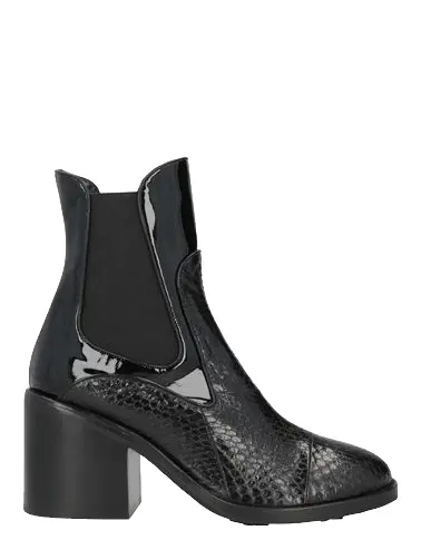 FABRIZIO VITI Ankle Boots With Snakeskin Print - Black