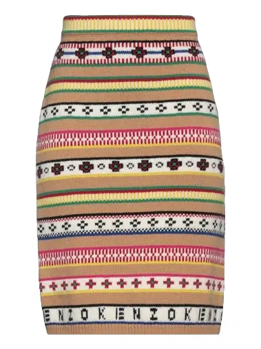 Kenzo Knitted Pencil Midi Skirt - Beige
