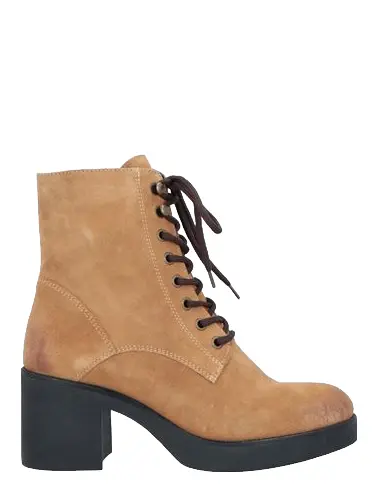 PAOLA FERRI Leather Ankle Boots - Beige