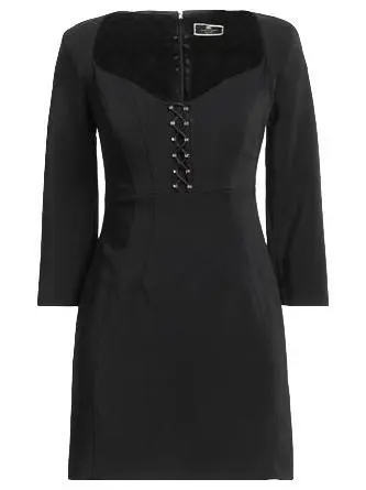 Elisabetta Franchi Crepe Mini Dress - Black