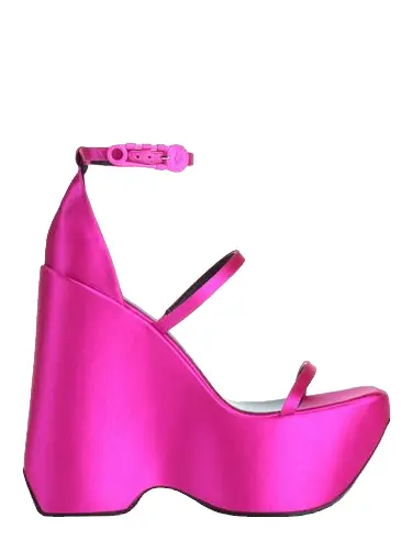Versace Sandals With Sculpted Heel - Magenta