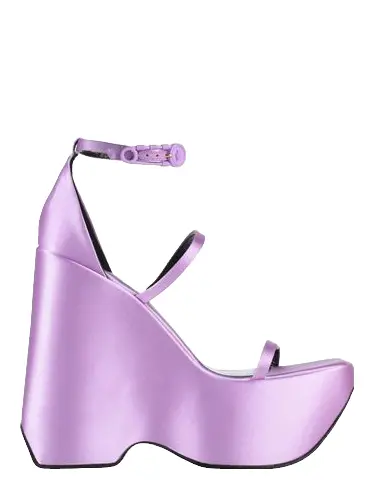 Versace Sandals With Sculpted Heel - Purple