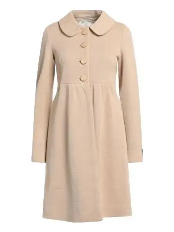 EMMA & GAIA Flannel Single-breasted Coat - Beige