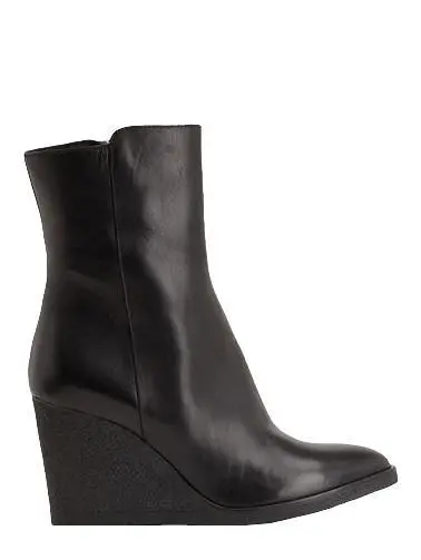 8 BY YOOX Leather Platform Ankle Boots - Black