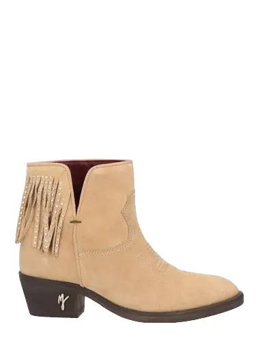 MANILA GRACE Cowboy Ankle Boots - Beige