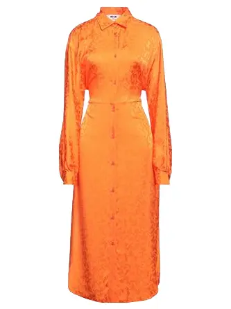 MSGM Maxi Dress Acetate And Silk - Orange