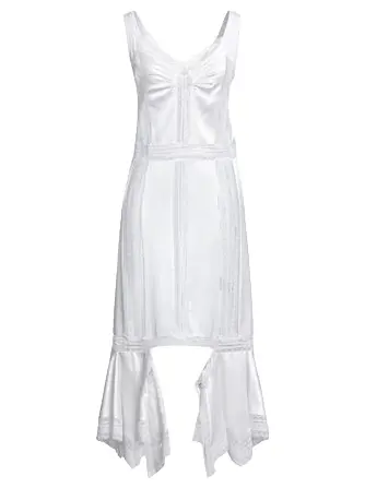 Burberry Lace And Satin Midi Dress - White