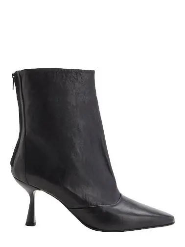 8 BY YOOX Leather Ankle Boots With Back-zip Closure - Black