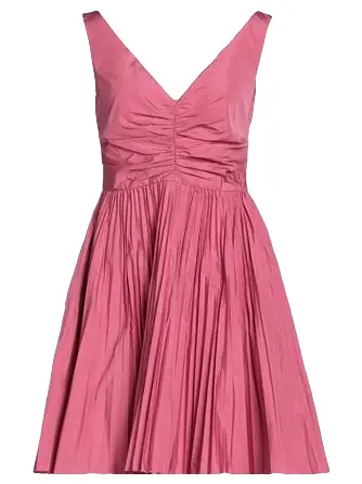Red Valentino Mini Pleated Taffeta Dress - Magenta