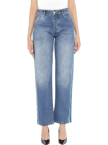 Victoria Beckham Straight-leg Jeans With Side Seam Stripes - Blue
