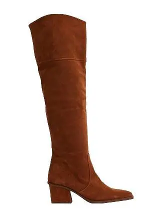 8 BY YOOX Split Leather Western Over-the-knee Boots - Brown