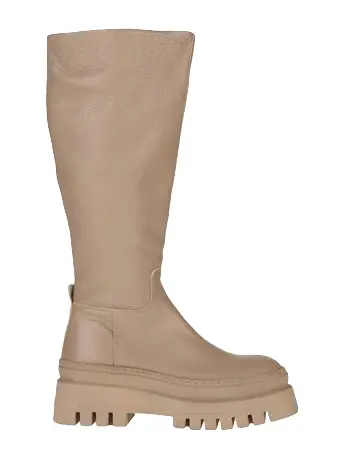 Steve Madden Leather Chunky Boots - Beige