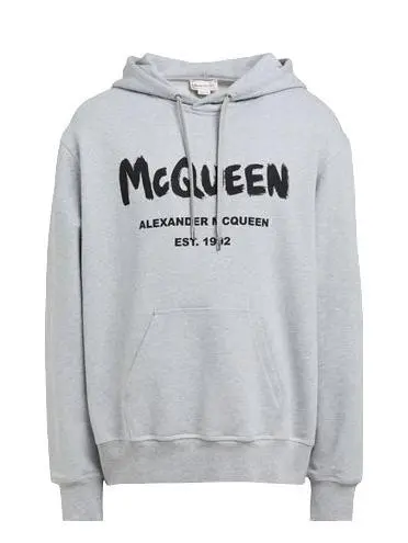 Alexander McQueen Hooded Sweatshirt With Logo - Grey