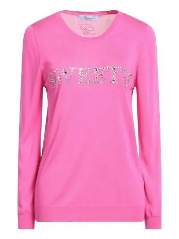 Blumarine Knitted Rhinestone Sweater - Pink