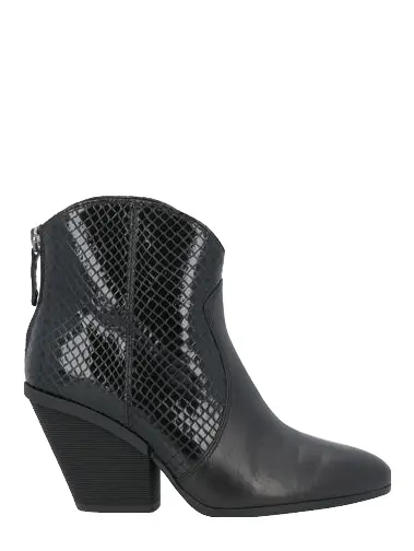 Hogan Leather Western Ankle Boots - Black