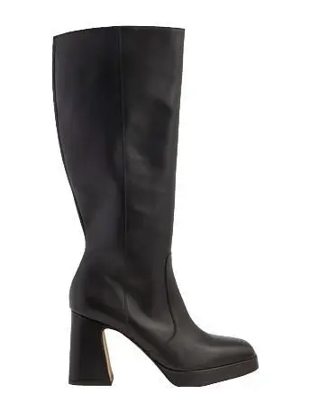 8 BY YOOX Leather Platform Tall Boots - Black