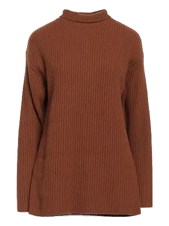 JUCCA Turtleneck Knit Top - Brown