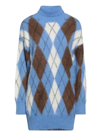 GRIFONI Geometric Print Turtleneck - Blue