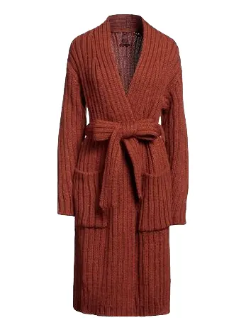 STEFANEL Knitted Cardigan With Belt - Red