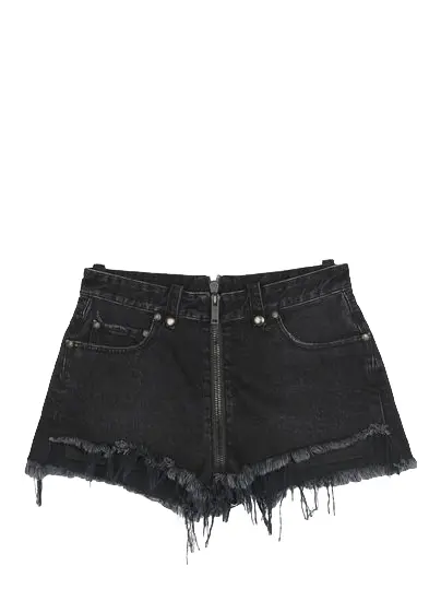 BEN TAVERNITI™ UNRAVEL PROJECT Denim Shorts With Raw-cut Hem - Black