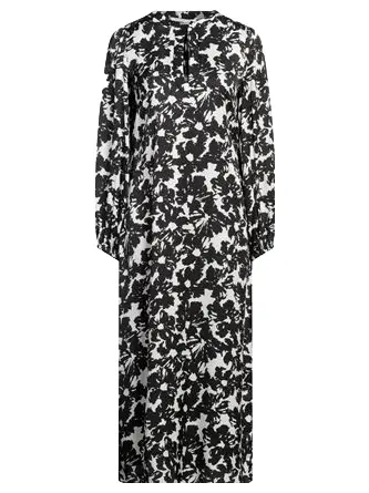 Liviana Conti Midi Floral-print Satin Dress - Black