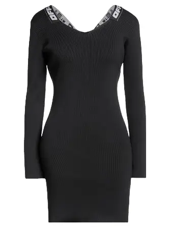 OFF-WHITE™ Ribbed Knit Mini Dress - Black
