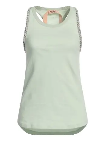N°21 Tank Top With Appliqués - Green