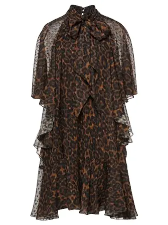 Erdem Leopard-print Voile Midi Dress - Brown