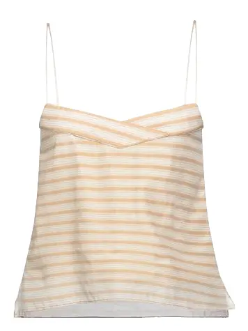 Arjé Woven Striped Top - Beige