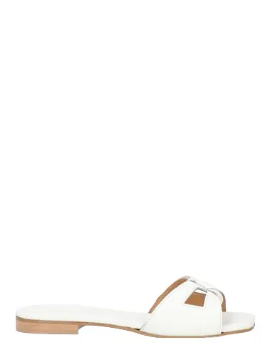 BALDININI Leather Slide Sandals - White
