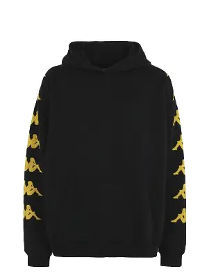 PAURA X KAPPA Cotton Fleece Sweatshirt - Black